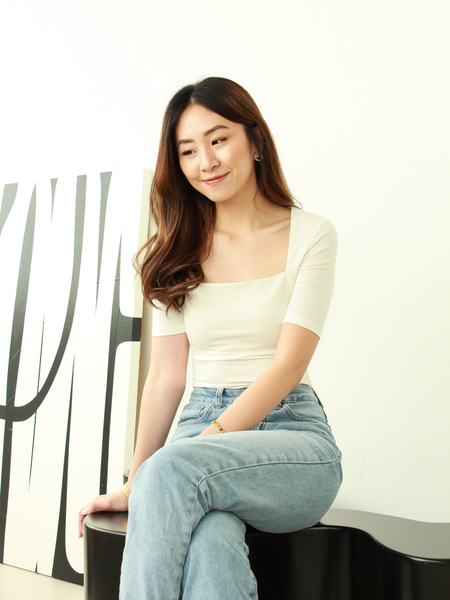 Basic Square Neck Top in White | WheresCinderella